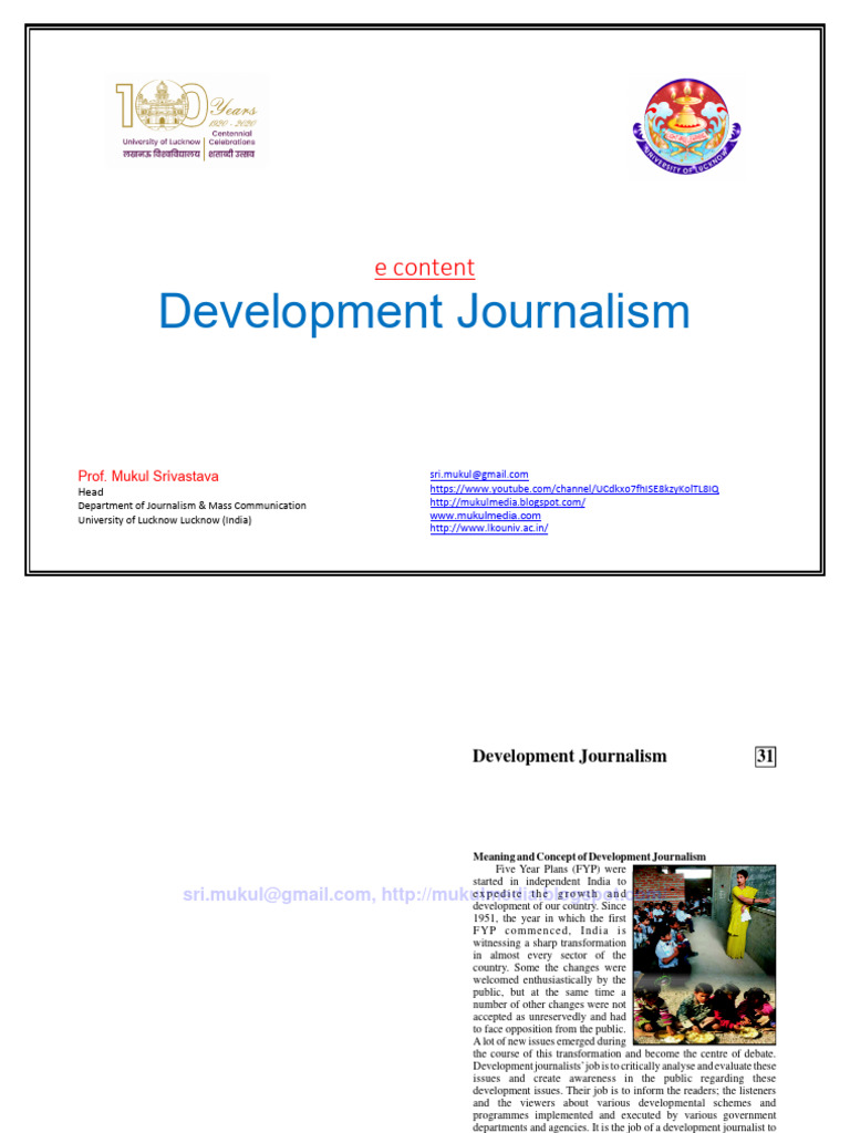 Development Journalism | PDF | Journalism | News