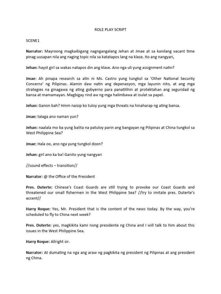 ROLE-PLAY-SCRIPT | PDF | Philippines