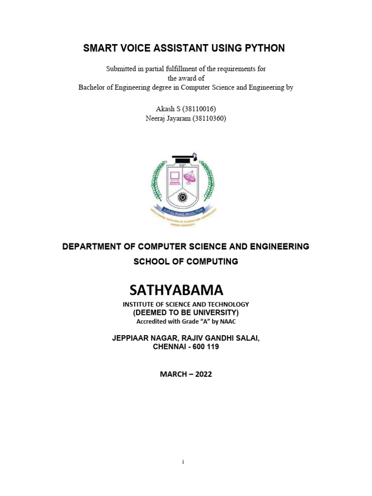 1822 B.E Cse Batchno 10 | PDF | Internet Of Things | Speech Synthesis