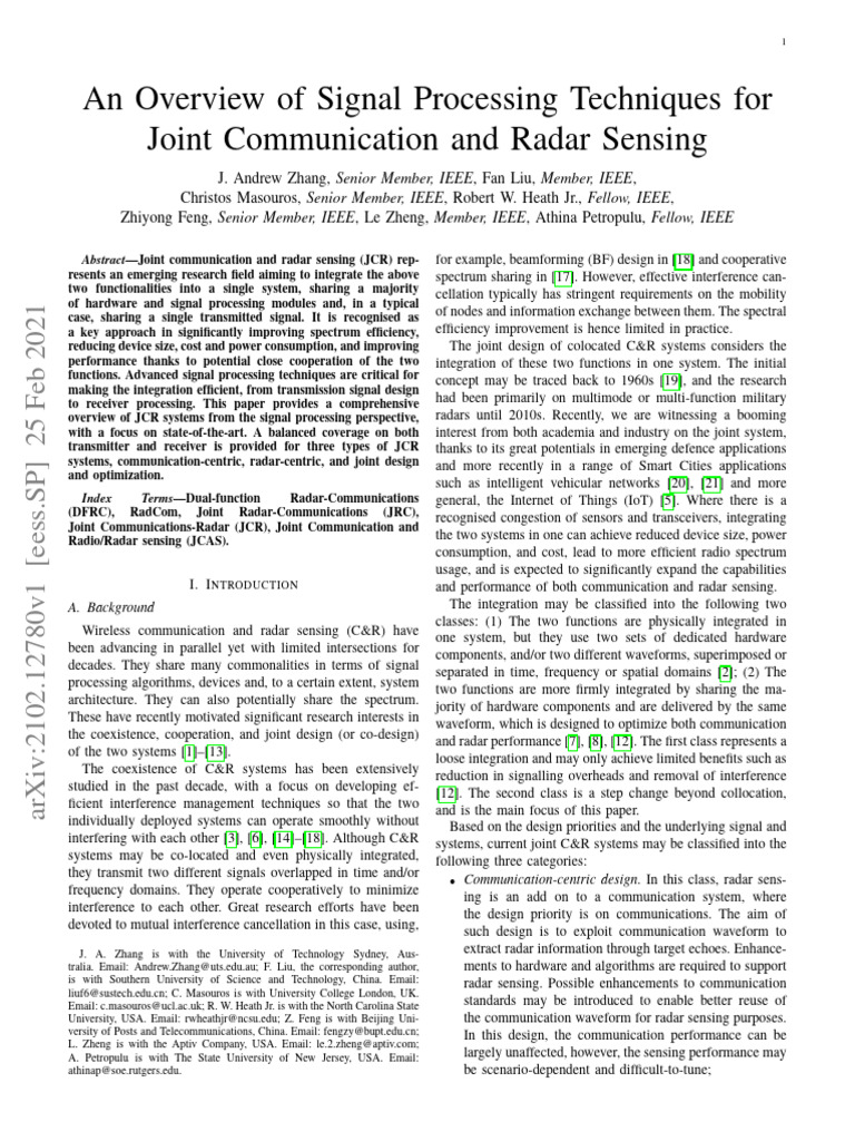 An Overview of Signal Processing Techniques | PDF | Radar | Orthogonal ...