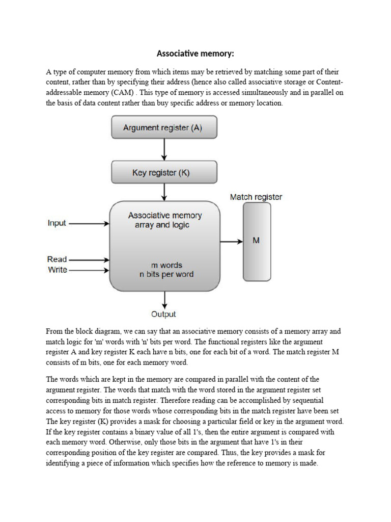 Associative Memory | PDF