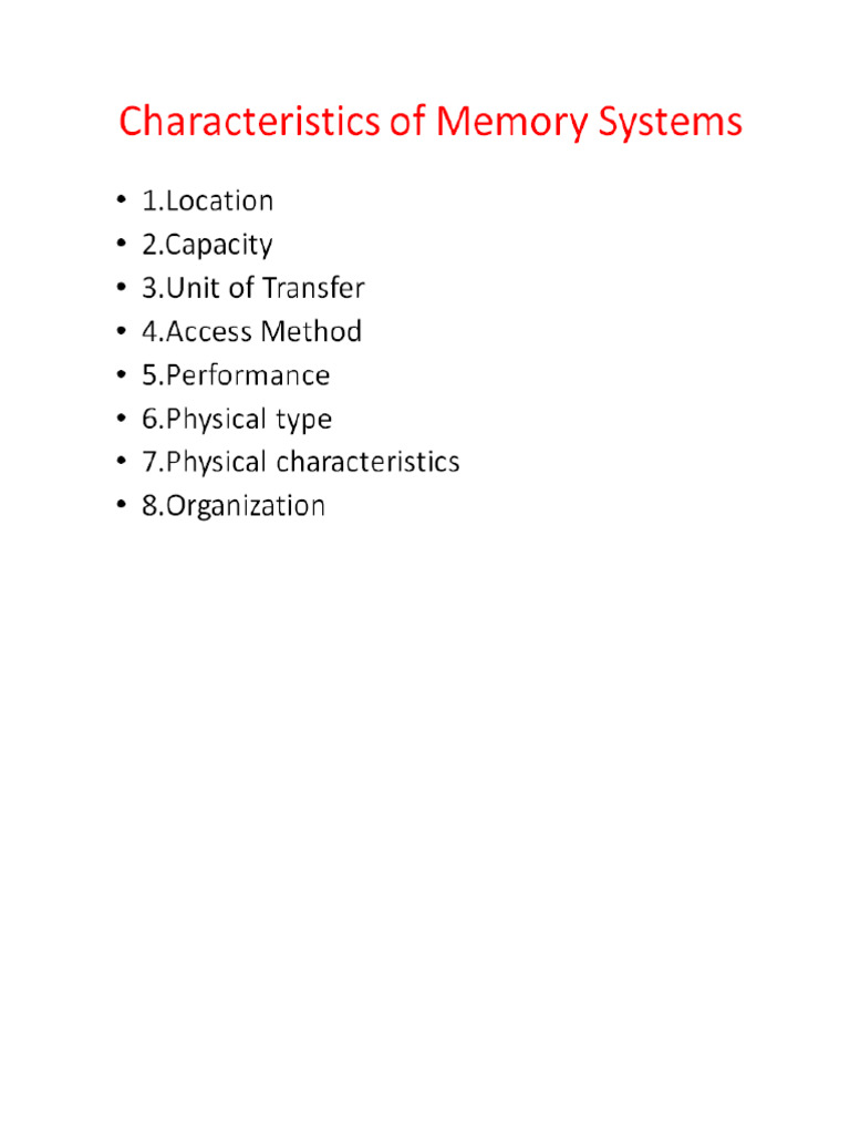 Characteristics-of-memory-PPT - Copy | PDF
