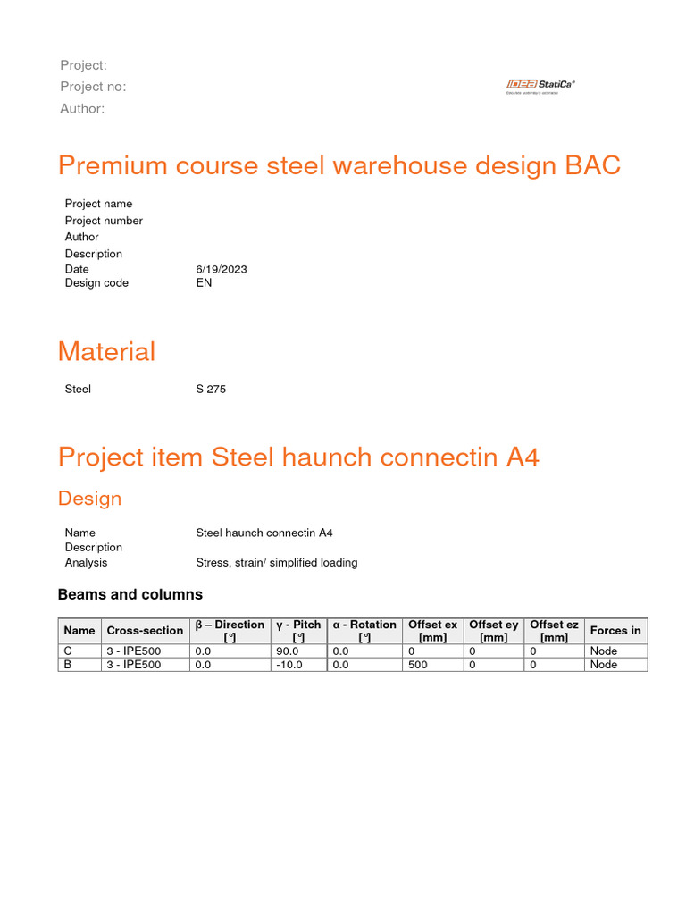 Steel Haunch Connection Design Analysis | PDF | Mechanical Engineering ...
