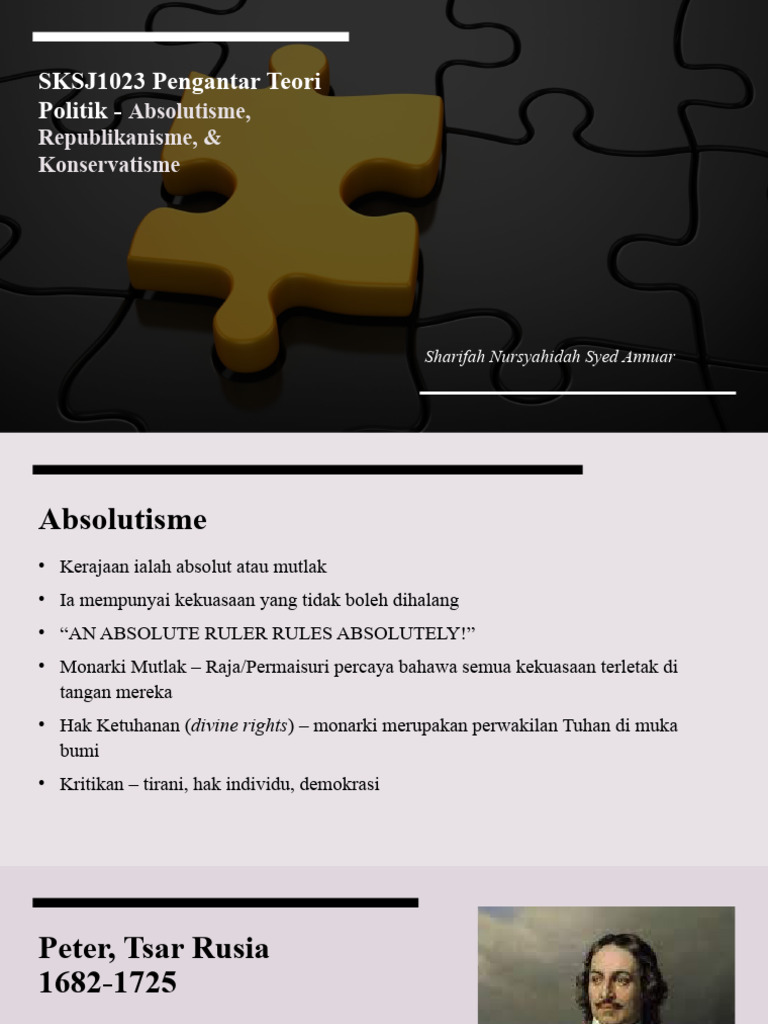 Minggu 2 - Absolutisme, Republikanisme, Konservatisme | PDF