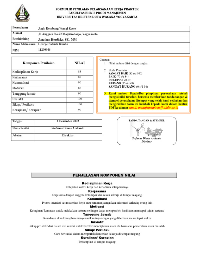 Joglo Kembang Wangi Resto - George Patrick Bombo | PDF