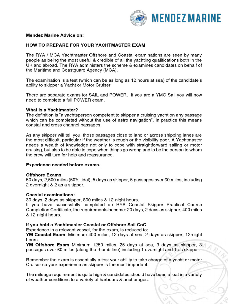 Advice Paper Prep For Your YM Exam | Download Free PDF | Water Transport