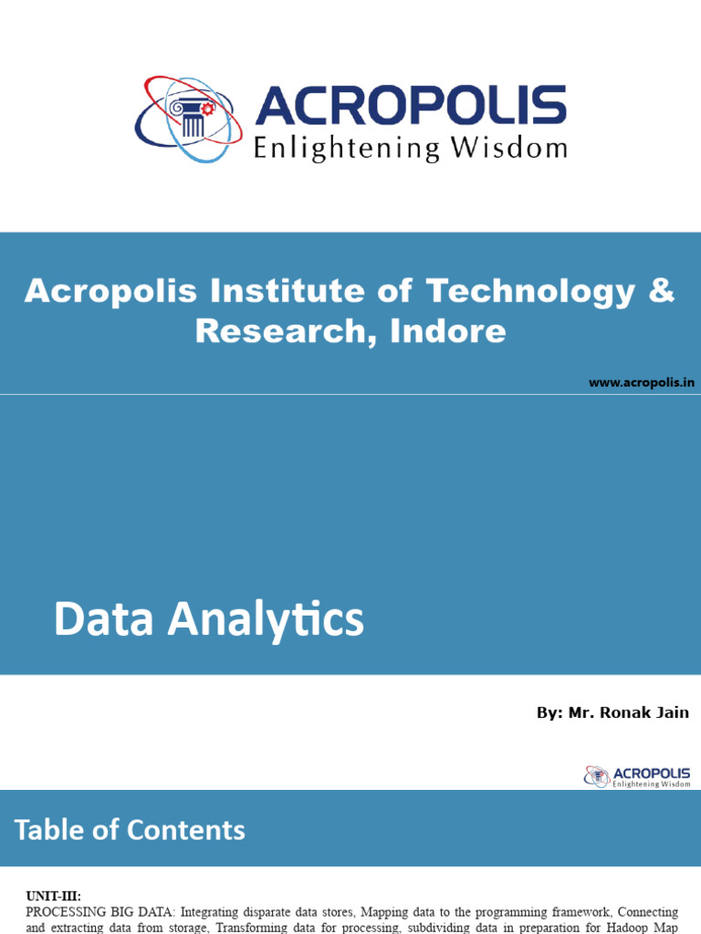 Unit 3 Da Pdf Apache Hadoop Distributed Computing Architecture 6698