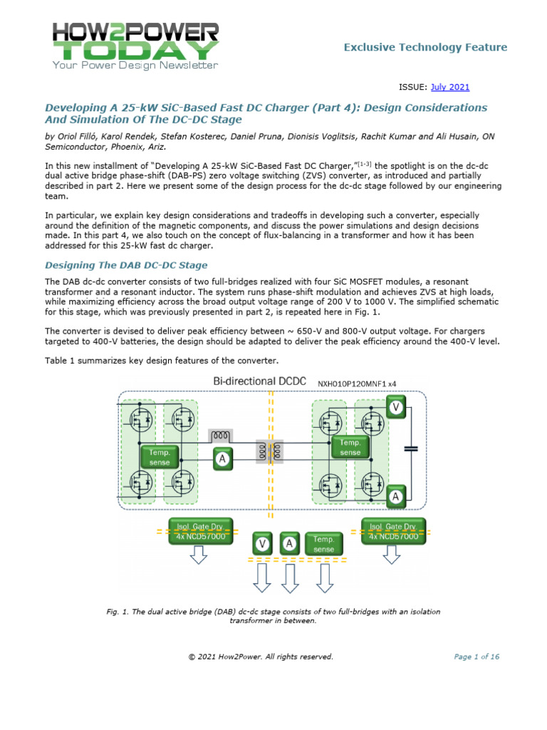 Onsemi Developing A 25 Kw Sic Based Fast Dc Charger Solution Overview4 Pdf Inductance