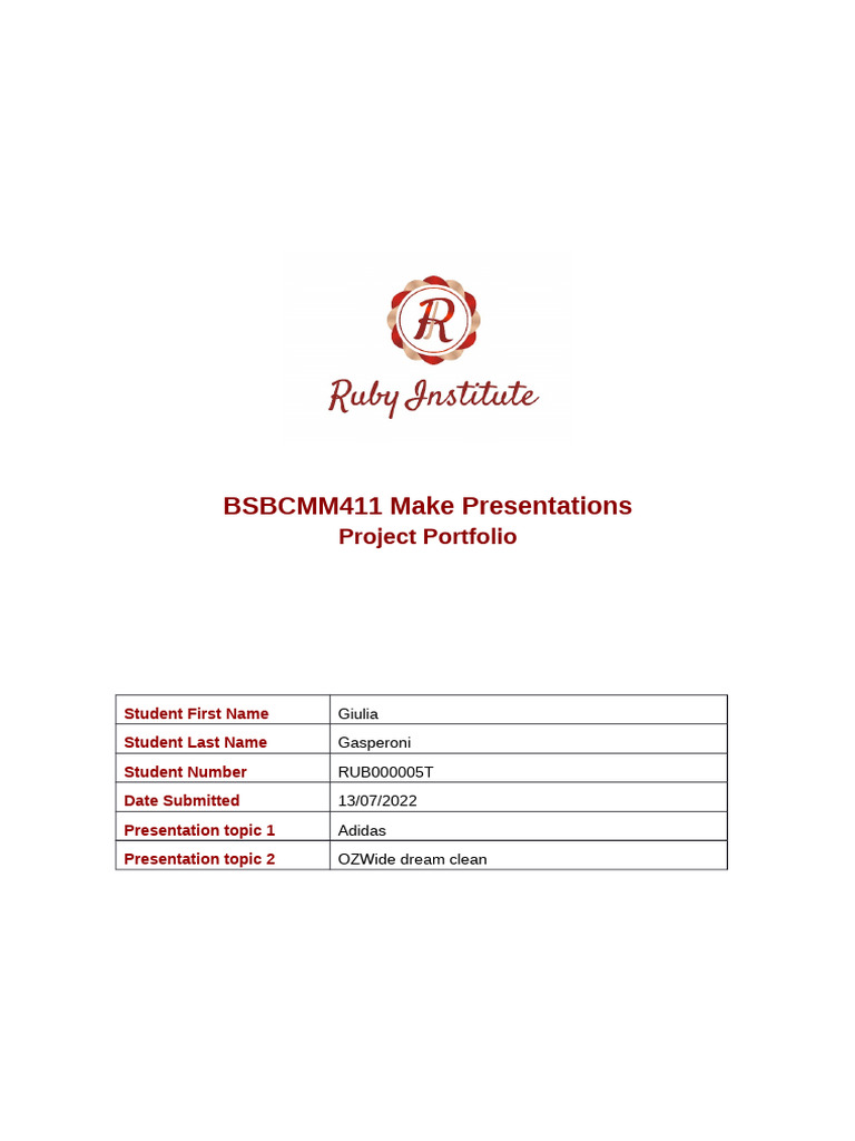 BSBCMM411 Project Portfolio | PDF | Marketing | Business Economics