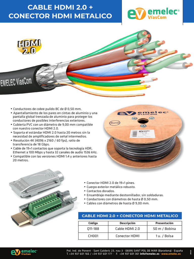 Cableconector HDMI NUEVOS COLORES Folleto Novedades | PDF | Hdmi ...