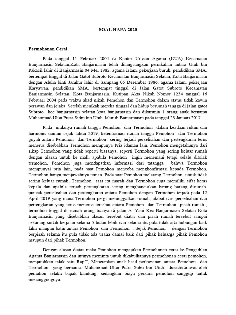 Soal Hapa 2020 | PDF