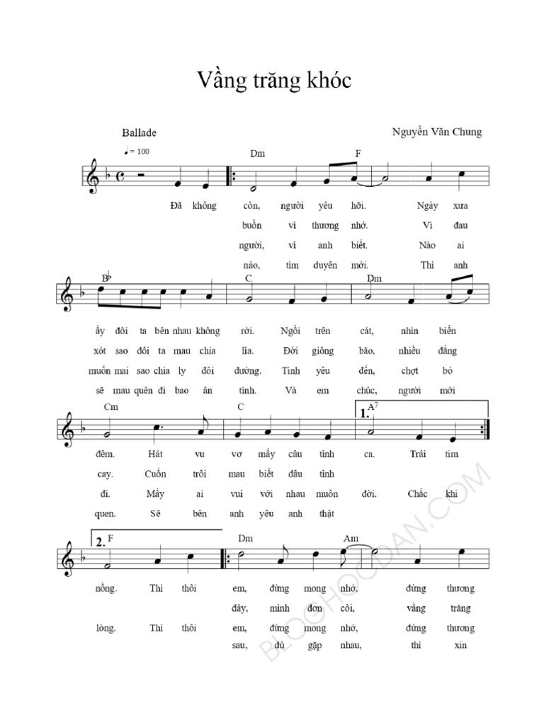 Sheet Vang Trang Khoc Bloghocdan | PDF