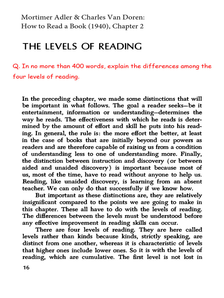 Levels of reading | PDF | Speed Reading | Human Communication