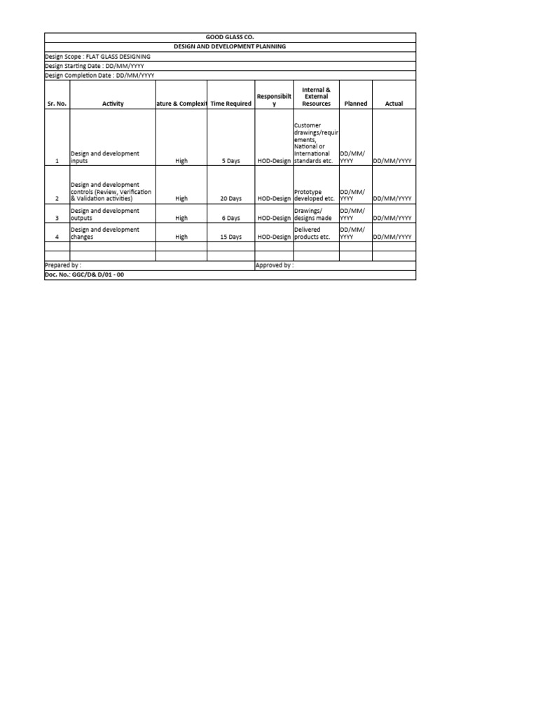 Design and Development Planning | PDF