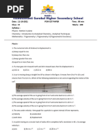 ECAT Test Sample Test Papers - New | PDF | Oscillation | Macromolecules