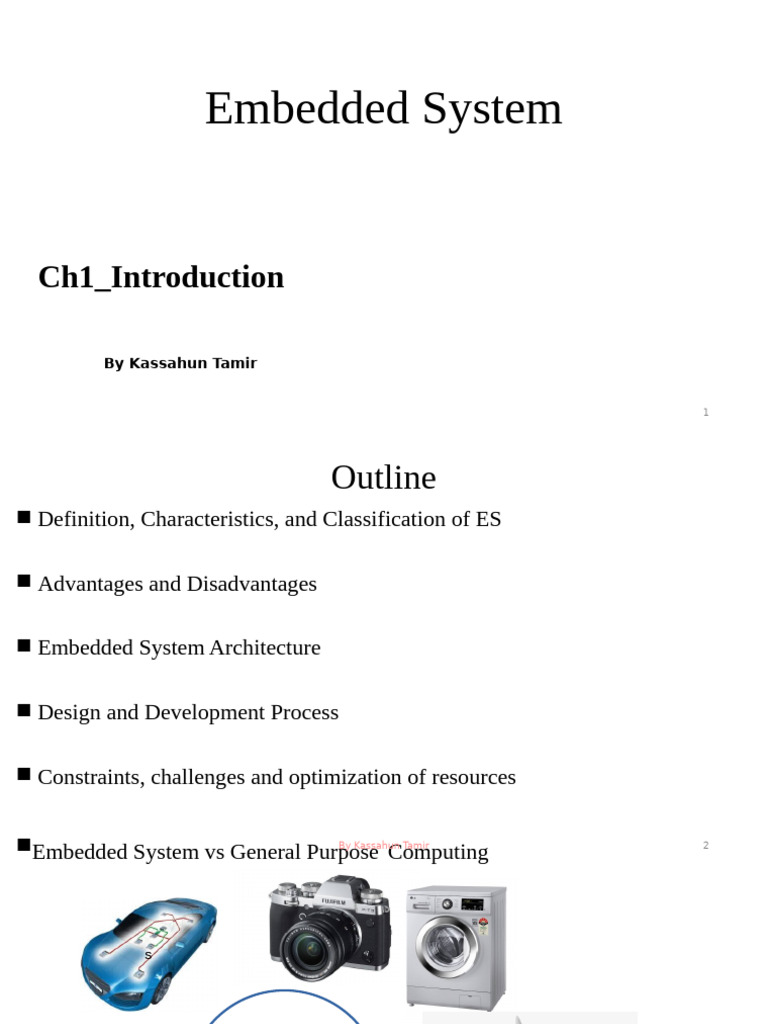 Ch1 - Lec1 - Introduction To Embedded Systems | PDF | Embedded System | Microcontroller