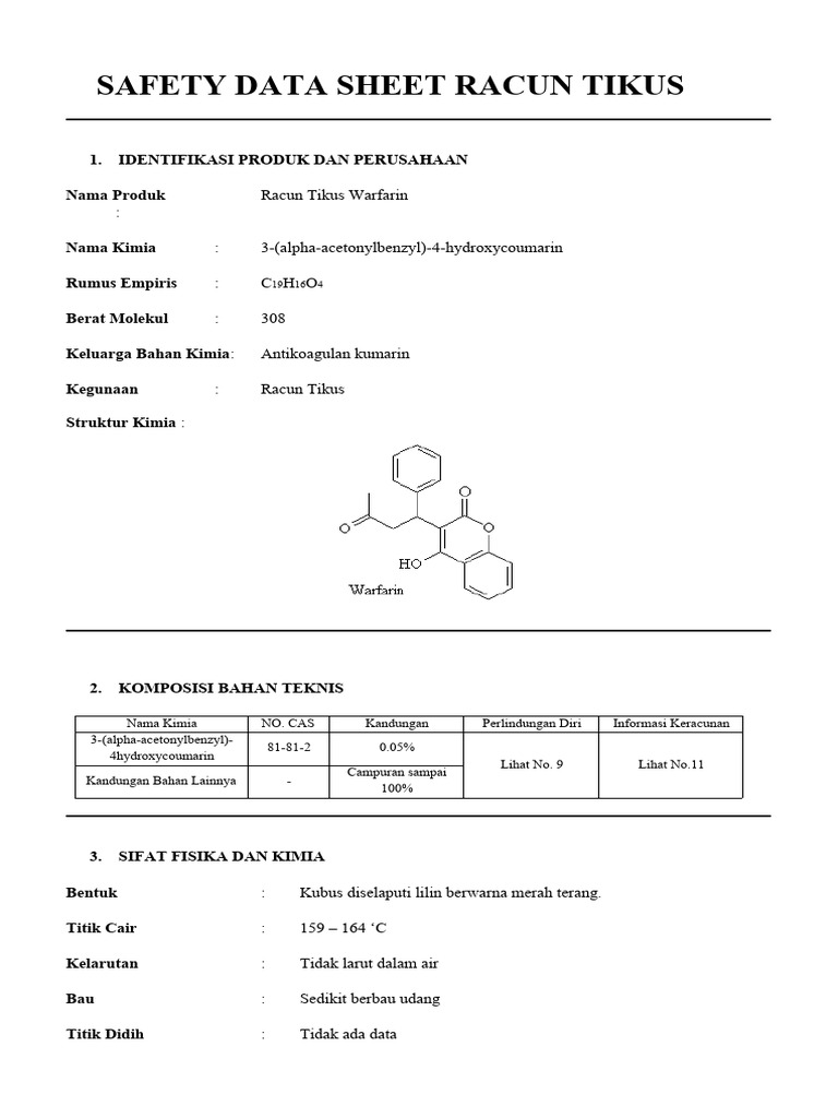 MSDS Racun Tikus | PDF