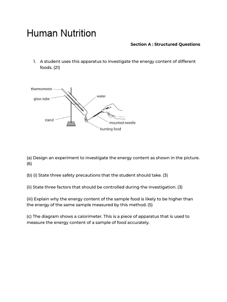 Human Nutrition From Biology Workbook | Download Free PDF | Enzyme ...