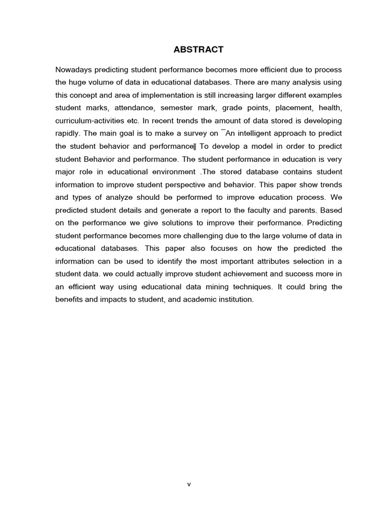 Artificial Intelligent Approach To Predict The Student Behaviour and Performance | PDF ...