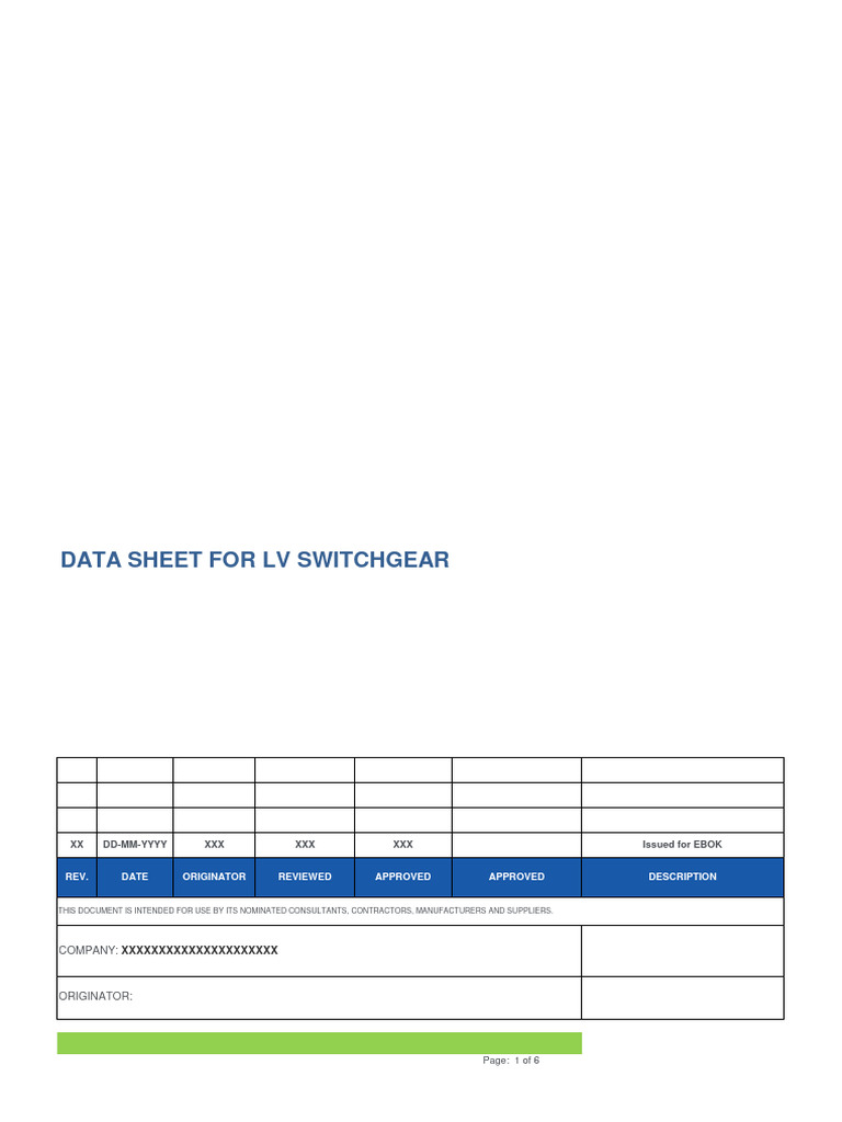 LV Switchgear Data Sheet Overview | PDF | Alternating Current | High ...