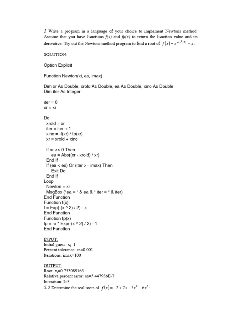 Solution HW2 | PDF | Function (Mathematics) | Numerical Analysis