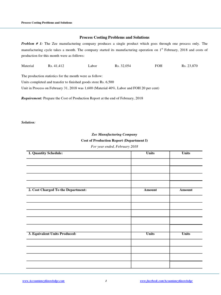 Process Cosing Problems PDF 1 4 | PDF | Inventory | Cost