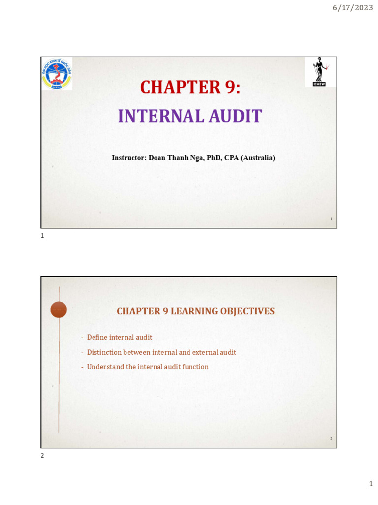 Slides - Chapter 9 | PDF | Audit | Internal Audit