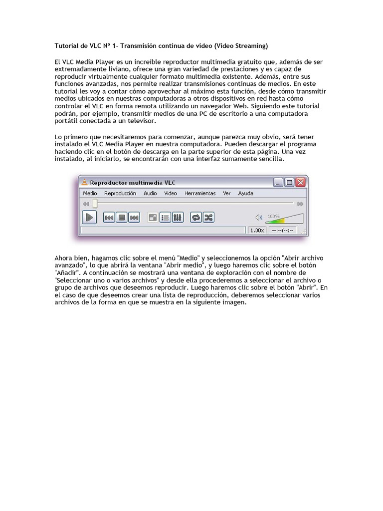 Hacer Streaming Con VLC | PDF | Streaming Media | Multimedia