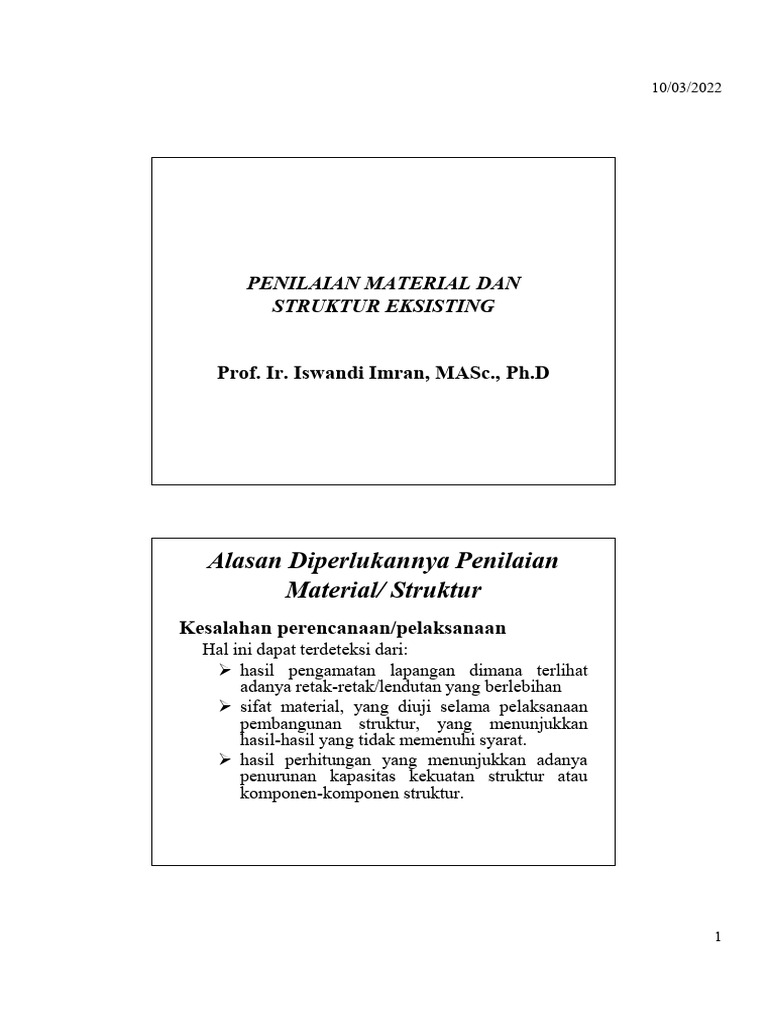 Penilaian Material dan Struktur Eksisting | PDF