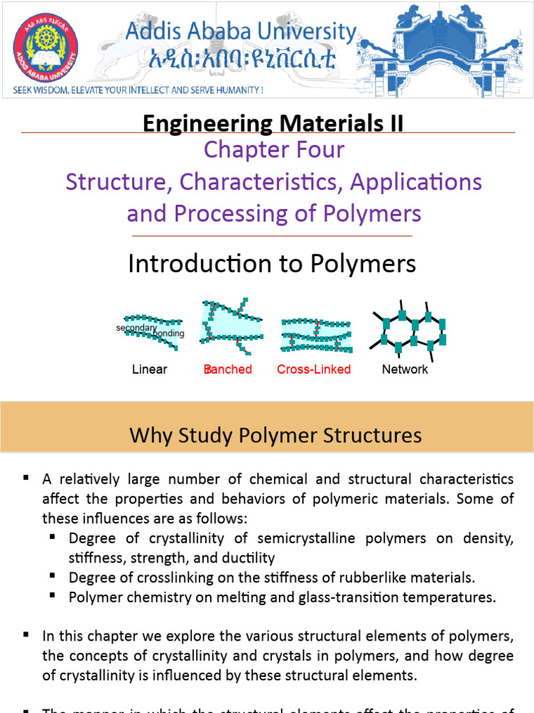 CH 4 L 1 [Introduction to Polymers] | PDF | Polymers | Cross Link