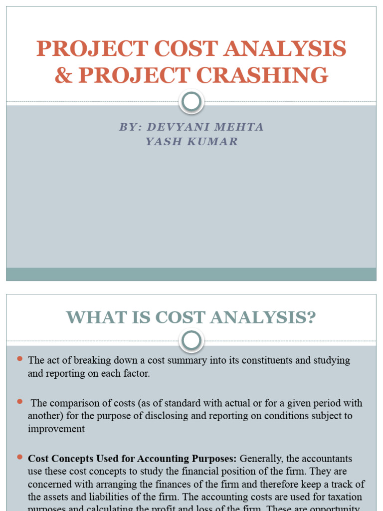 Cost Analysis Project & Project Crashing | PDF | Cost | Cost–Benefit Analysis