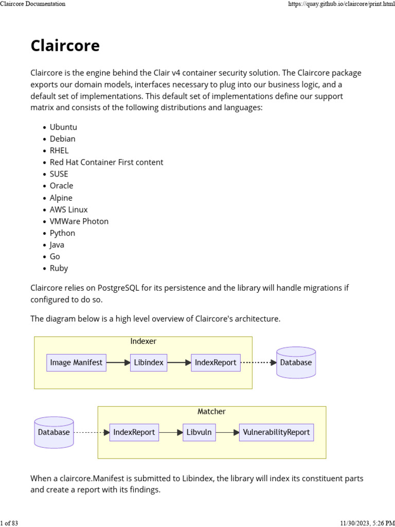 Claircore Documentation | PDF | Image Scanner | Search Engine Indexing