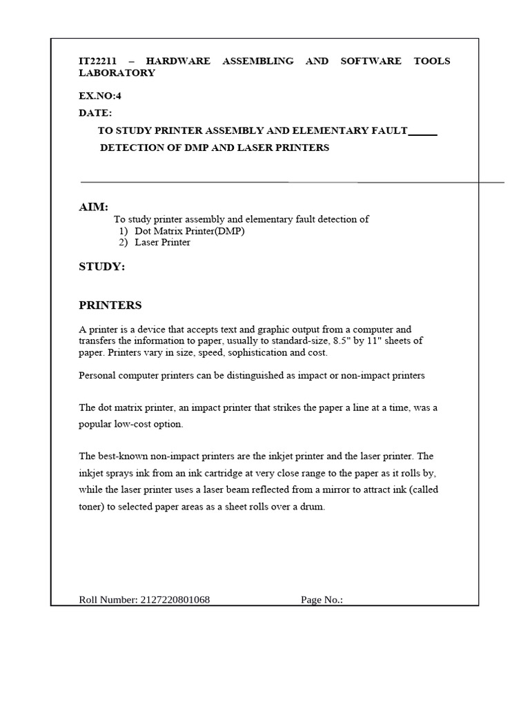 EX - 4 (Printers) | PDF | Printer (Computing) | Computing