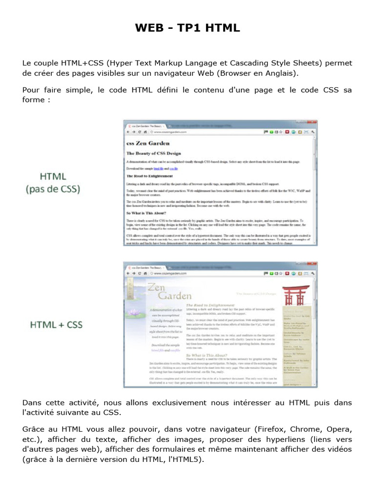 Web Tp1 HTML | PDF | Html | Langage de balisage