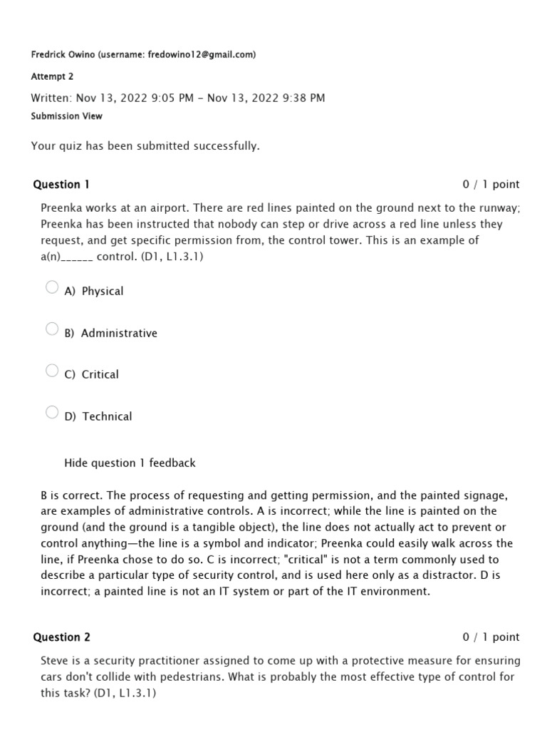 Quizzes Official ISC Certified in Cybersecurity CC PDF | PDF | Access ...