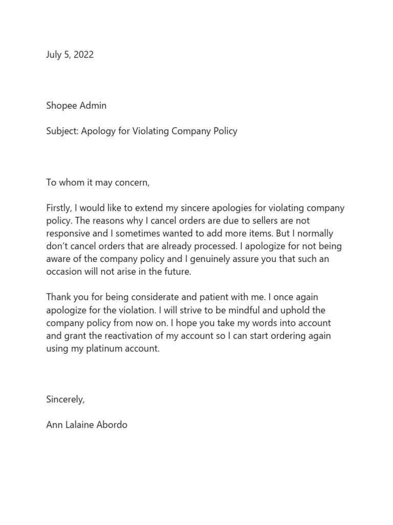 Acknowledgement Letter | PDF