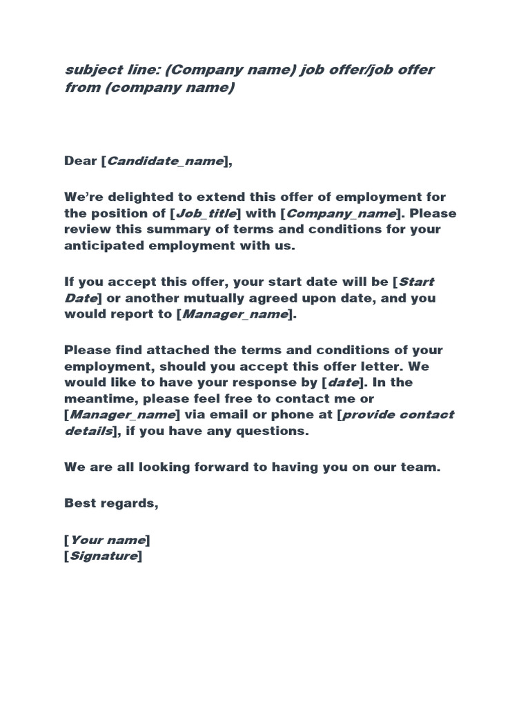 Offer Letter Template | PDF