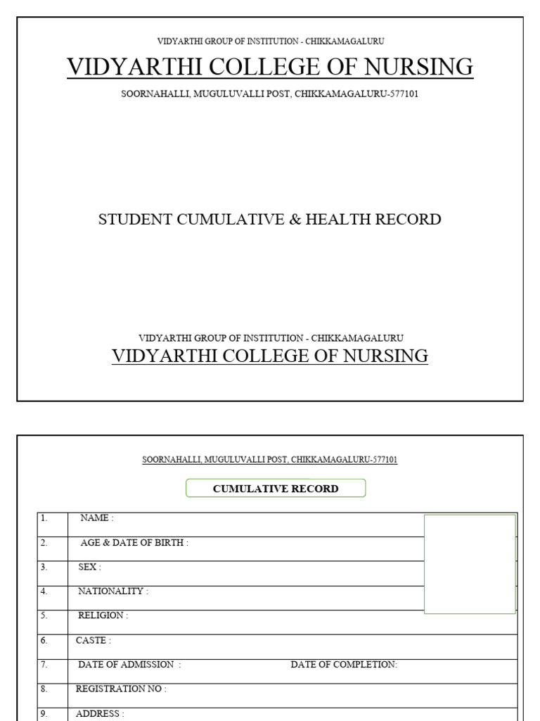 Cumulative Record | PDF | Health Sciences | Microbiology