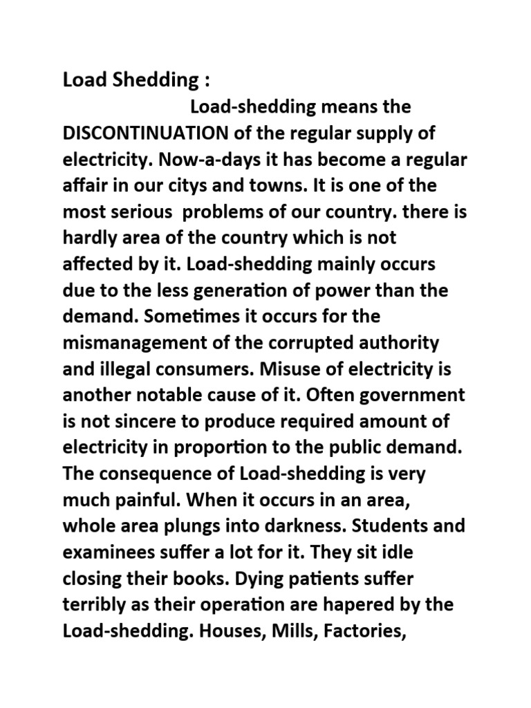 Load Shedding | PDF