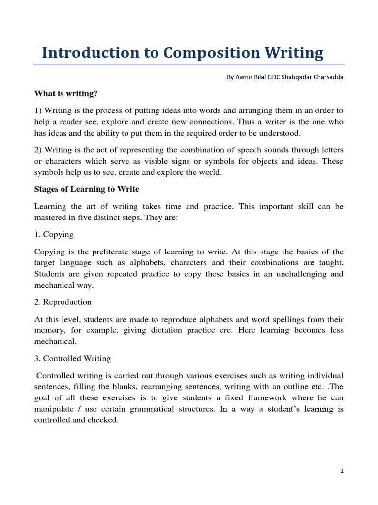 Composition Writting and Steps | PDF | Brainstorming | Proofreading