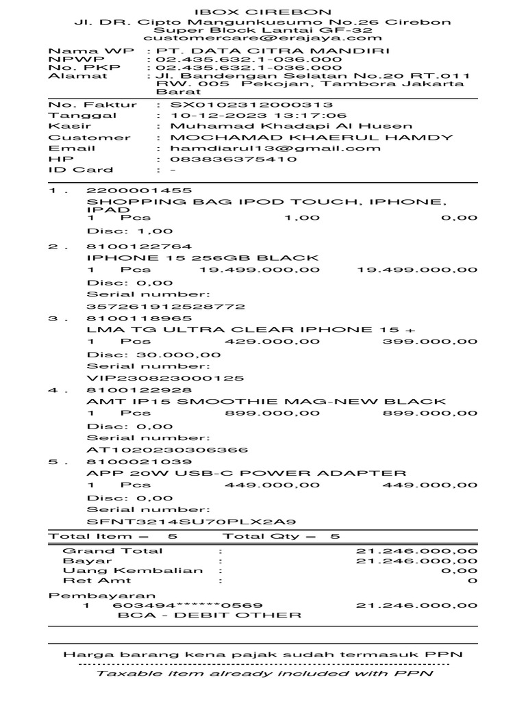 Taxable Item Already Included With PPN | PDF