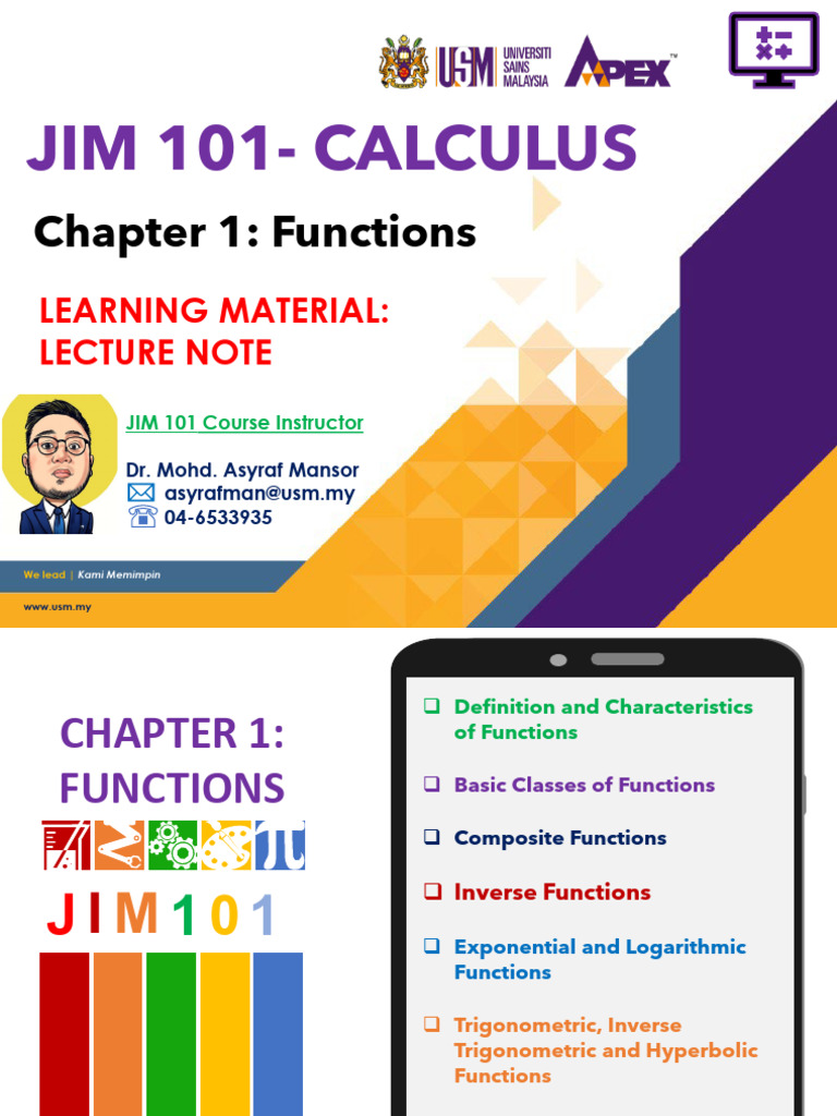 JIM101 Learning Material (Lecture Note) - CHAPTER 1 | PDF | Function (Mathematics ...