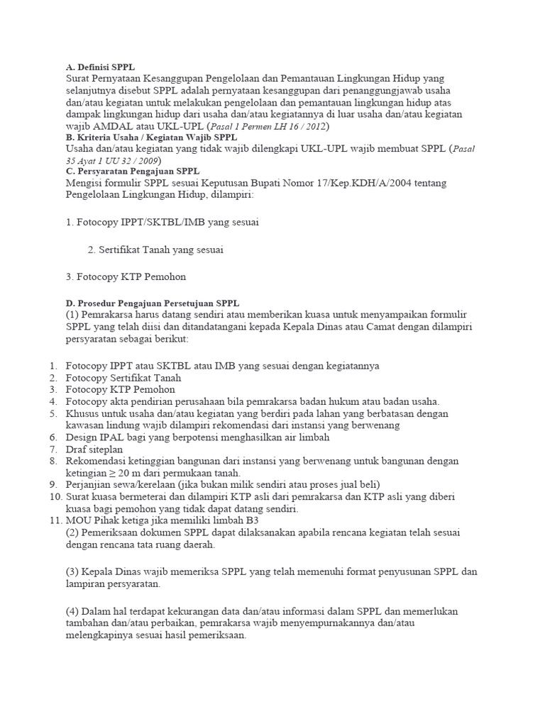 Syarat SPPL | PDF
