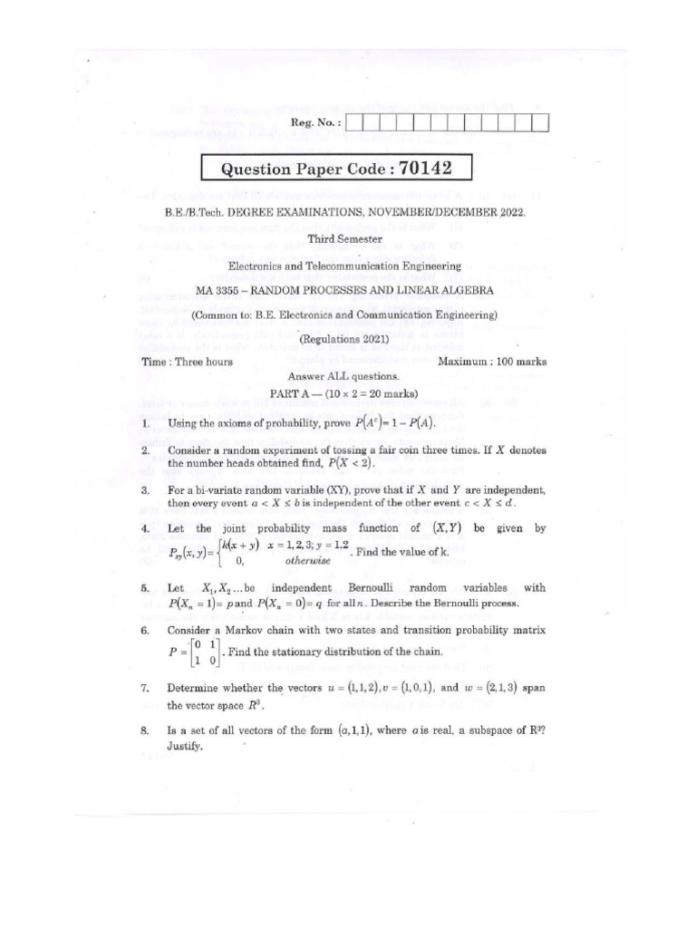 MA3355 - NovDec 2022 | PDF