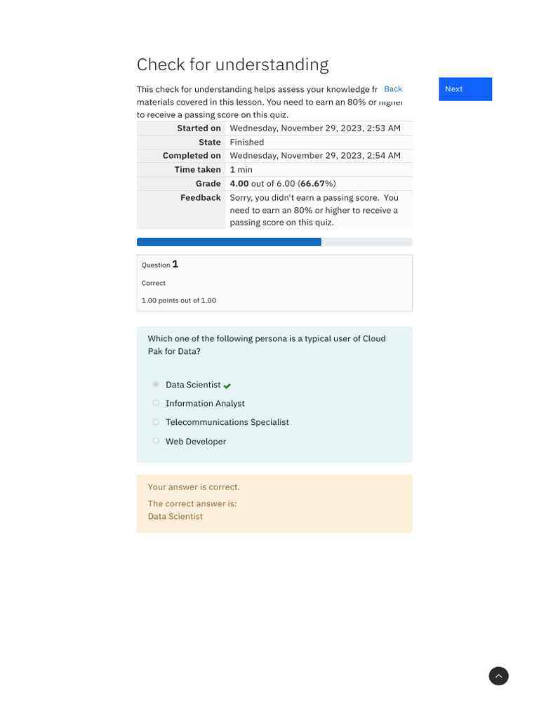 Check For Understanding - Attempt Review | PDF