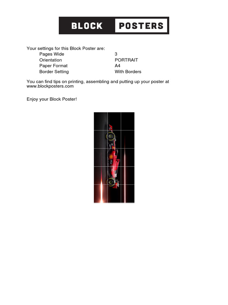 Block Poster Setup Guide: A4 Portrait | PDF | Home & Garden