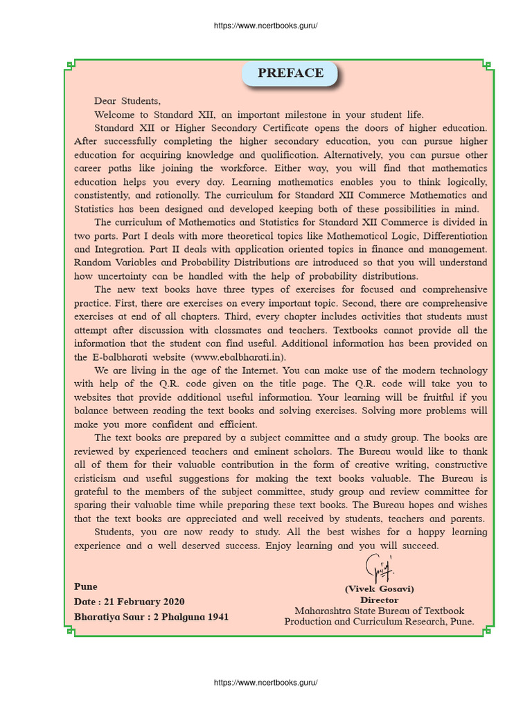 Mathematics & Statistics Commerce Part 2 - Maharastra Board Class 12 | PDF | Probability ...