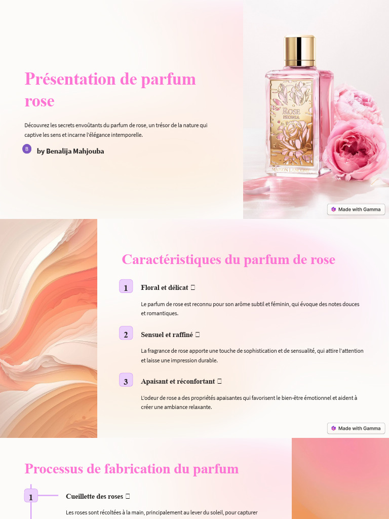 Presentation de Parfum Rose | PDF | Parfum | Huile essentielle