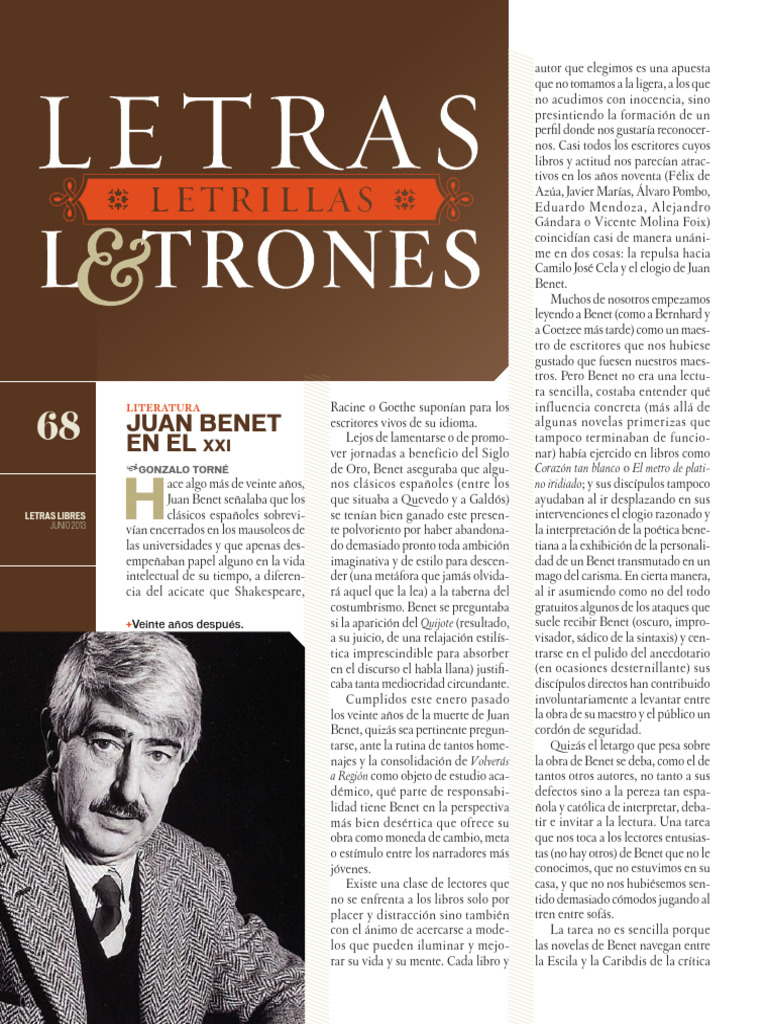 GONZALO TORNÉ. Juan Benet en El XII | PDF | Ateísmo | Evolución