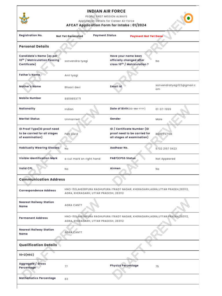 IAF - Before Payment Preview | PDF